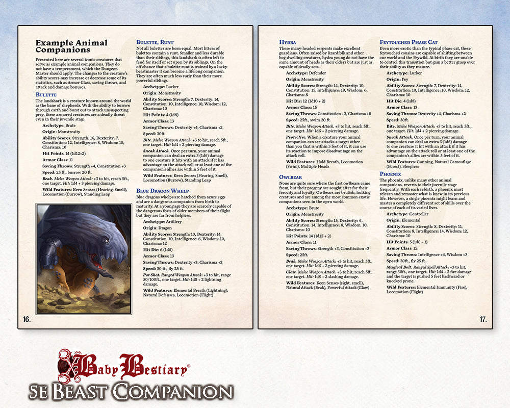 Beast Companion Guide (5e) – Baby Bestiary